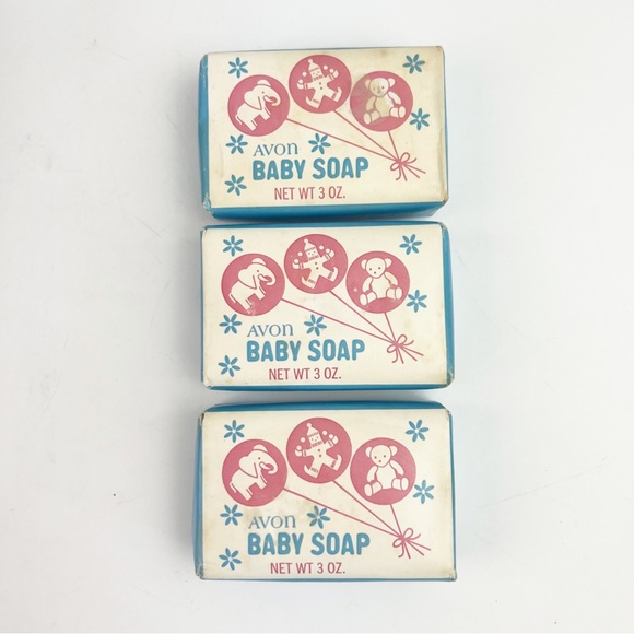 Avon | Bath | Three New Vintage Avon Baby Soap Bars 3 Oz Blue Pink Bear ...